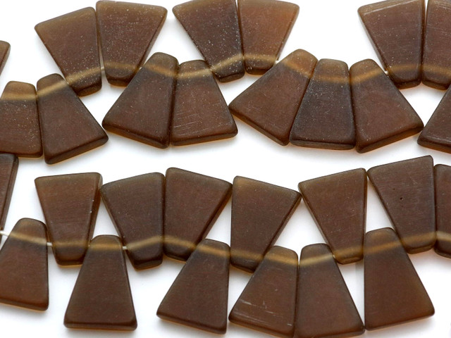 Brown Trapezoid Resin Beads 24mm (RES71) - Happy Mango Beads