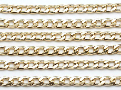 Gold Plated Aluminum Curb Chain 10mm 36 CHAIN120 Happy Mango Beads