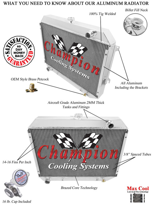 1968 69 70 71 72 73 Plymouth Roadrunner Champion 3 Row Core Alum ...