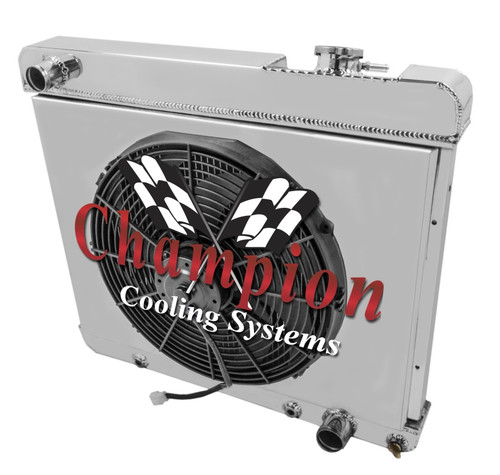 1963 64 65 66 Pontiac Bonneville 2 Row Alum Radiator Fan Shroud Combo ...