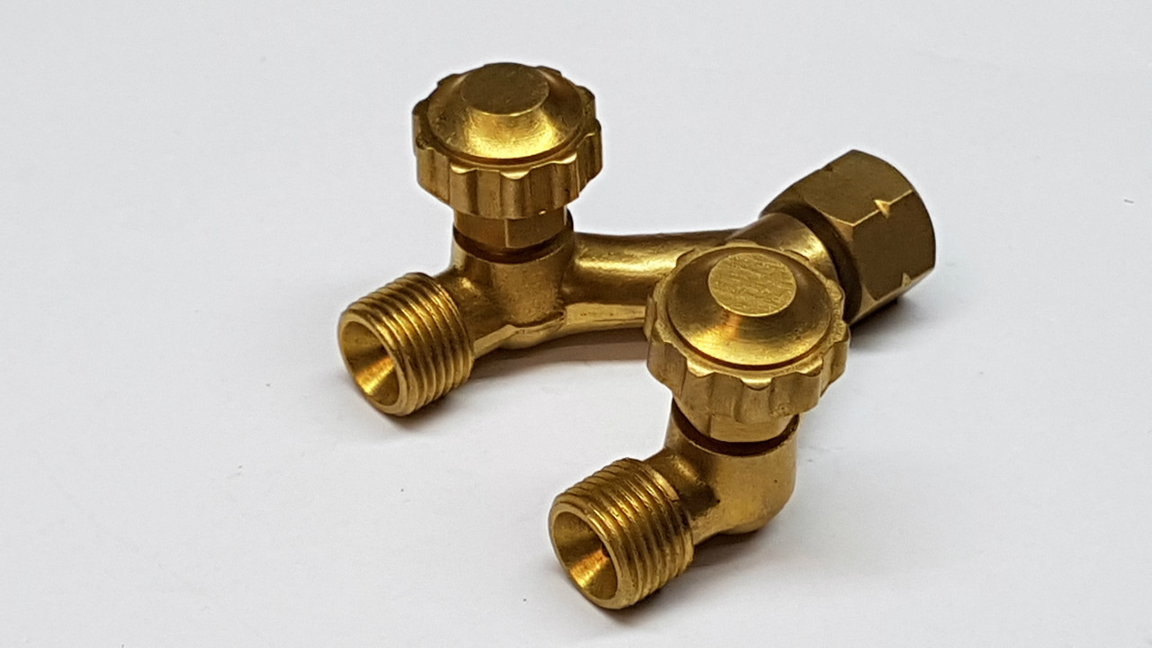 Acetylene/LPG 2 Way Outlet With Valves - WeldPlus