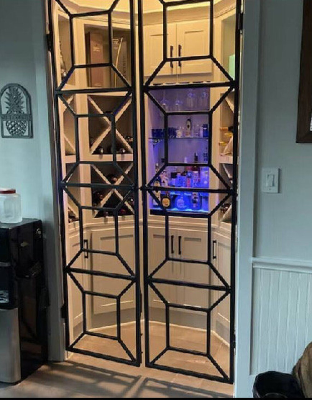 Iron Wine Cellar Double Door - Contemporary styling - Built to fit a 48 ...