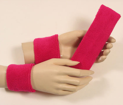 Hot pink headband wristband set for sports sweat - SportHeadband.com