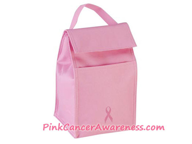 Pink Cancer awareness Lunch Bag with Pink Ribbon - SportHeadband.com