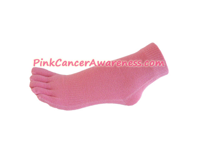Pink Cancer Awareness Ankle Toe Socks