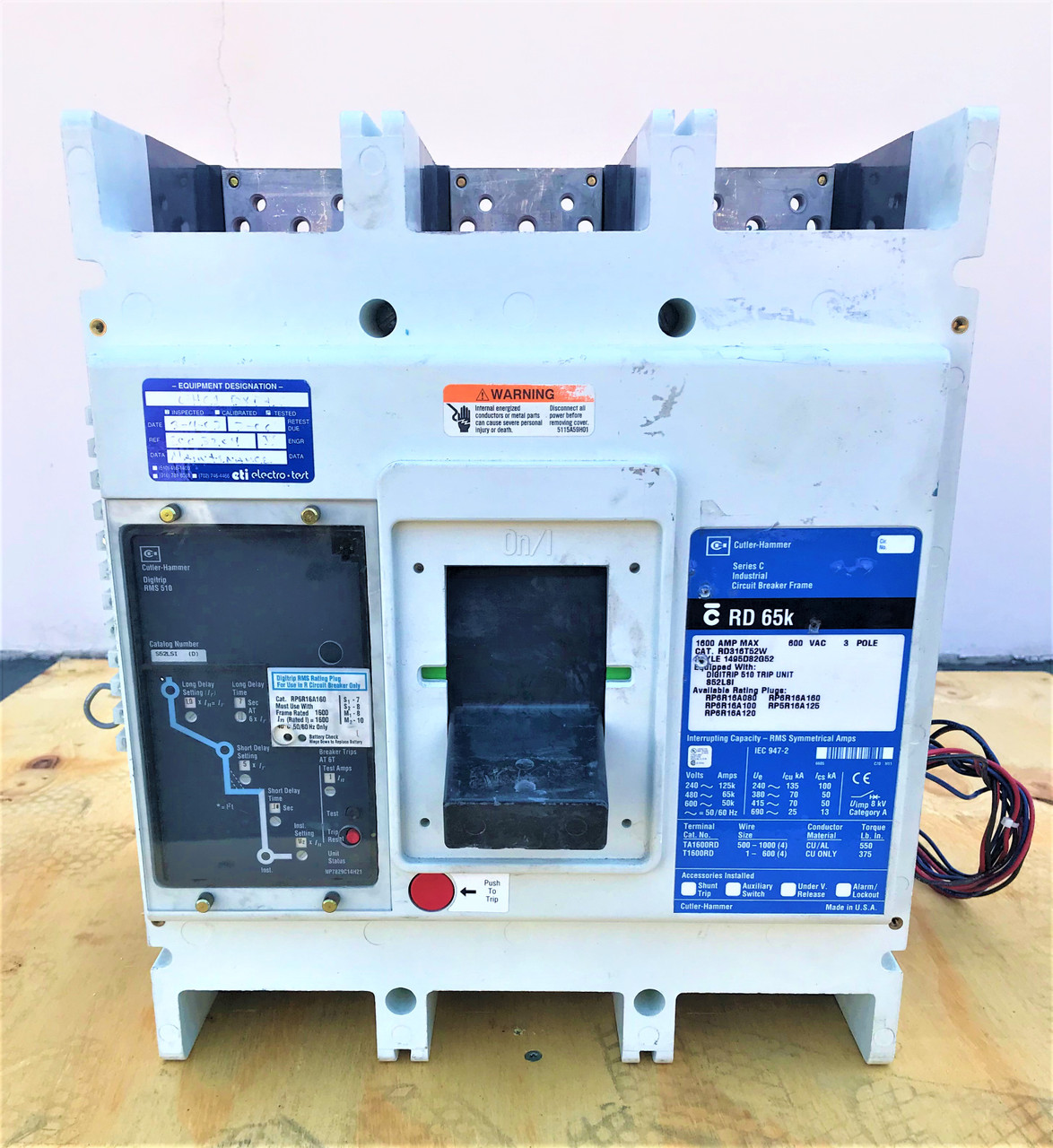 Cutler Hammer RD316T52W 1600 AMP 510 Digitrip Unit - National Circuit ...