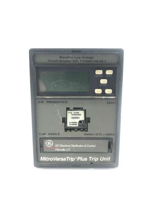 K440LS GE MICRO VERSA TRIP UNIT PROGRAMMER 4000 AMP W/ TR40B4000 RATING ...