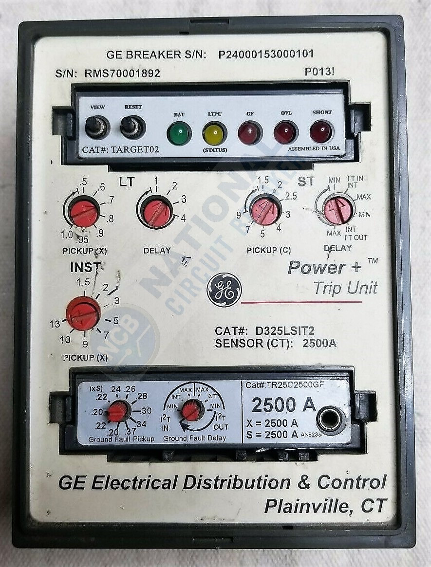 GE D325LSIT2 2500A Power+ Trip Unit with TR25C2500GF Rating Plug ...
