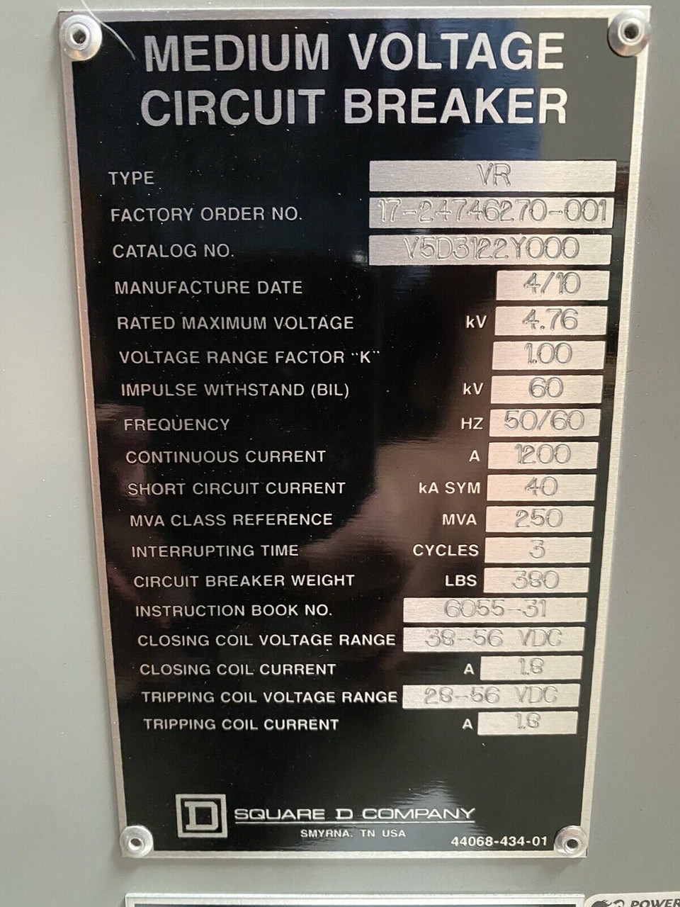 Square D Medium Voltage Breakers
