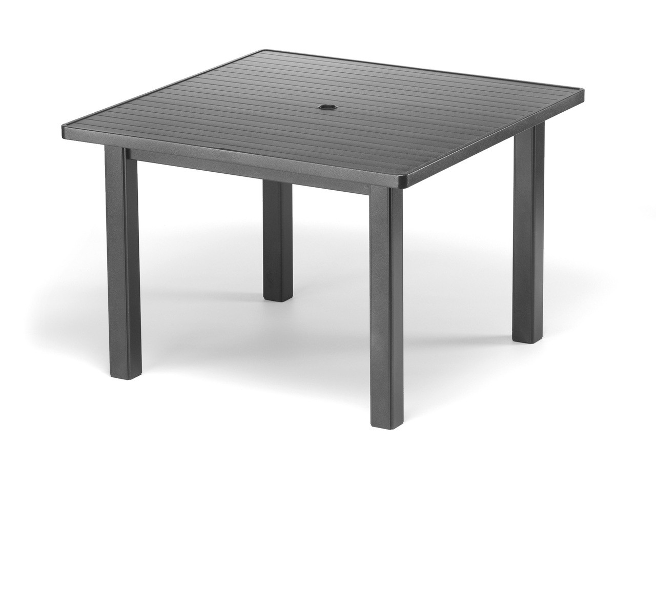 Telescope Casual Aluminum Slat 42" Square Dining Table - Seaside Patio ...
