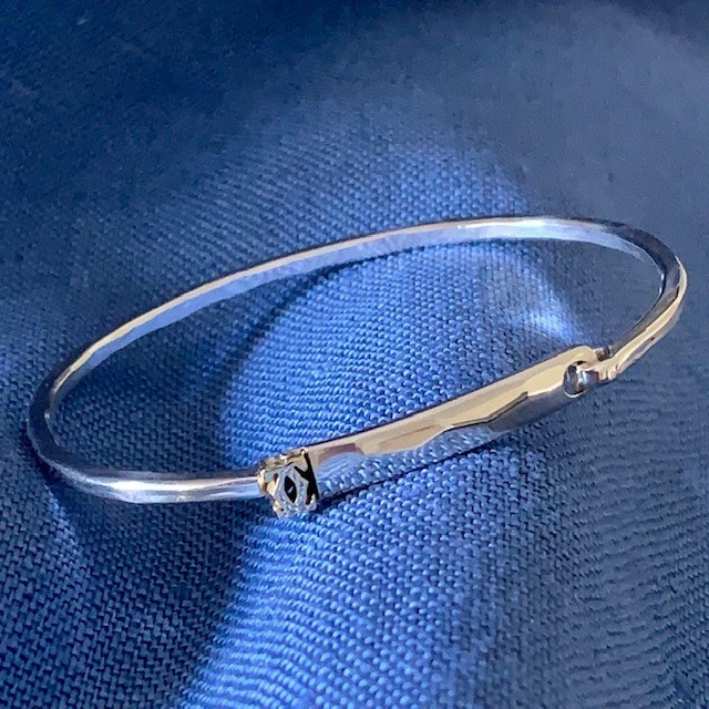 Very Petite Rare Vintage Cartier Sterling Silver and 18K Gold ID Style Bracelet