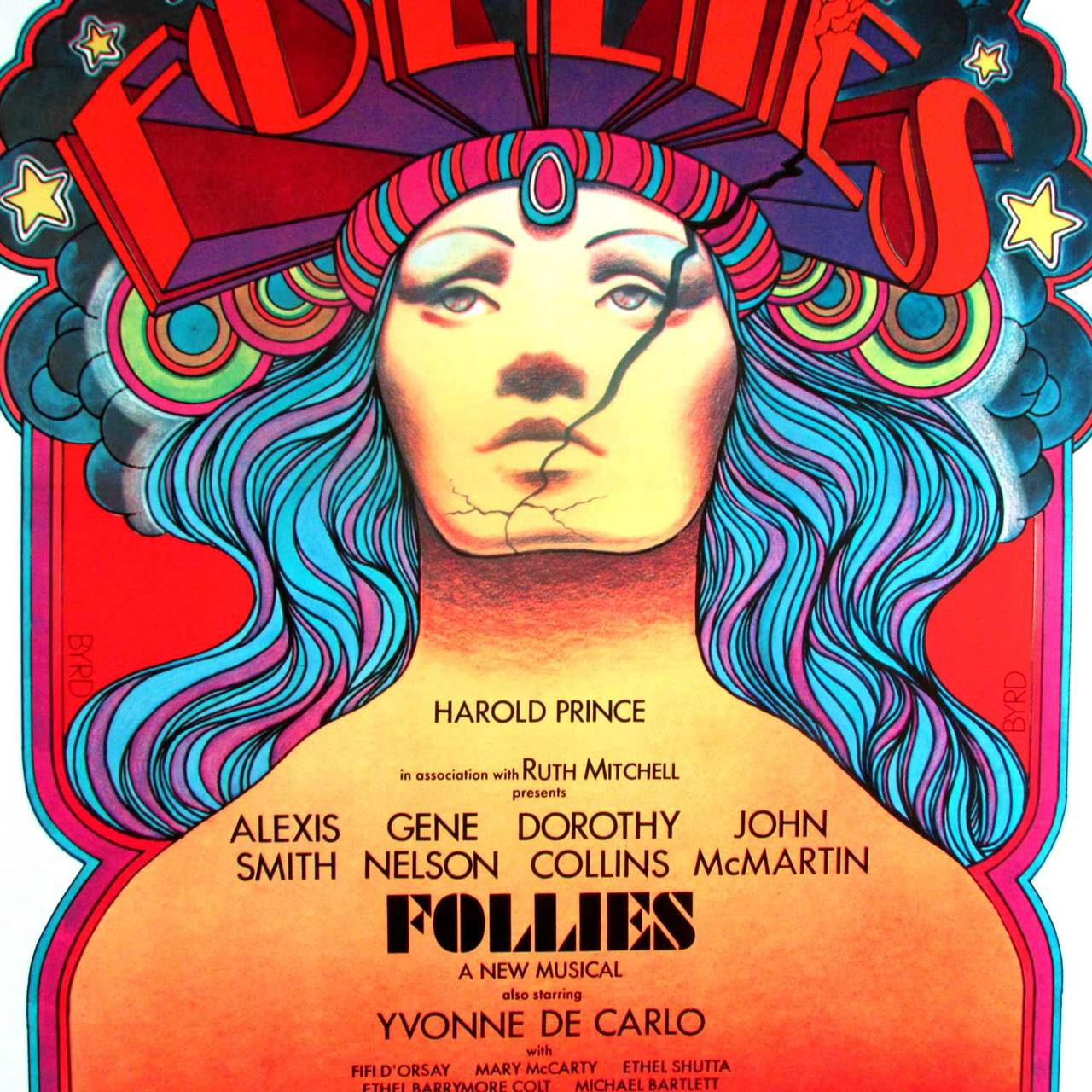 Follies 1971 Broadway Full Sized Show Poster New AP Hand-Signed by ...