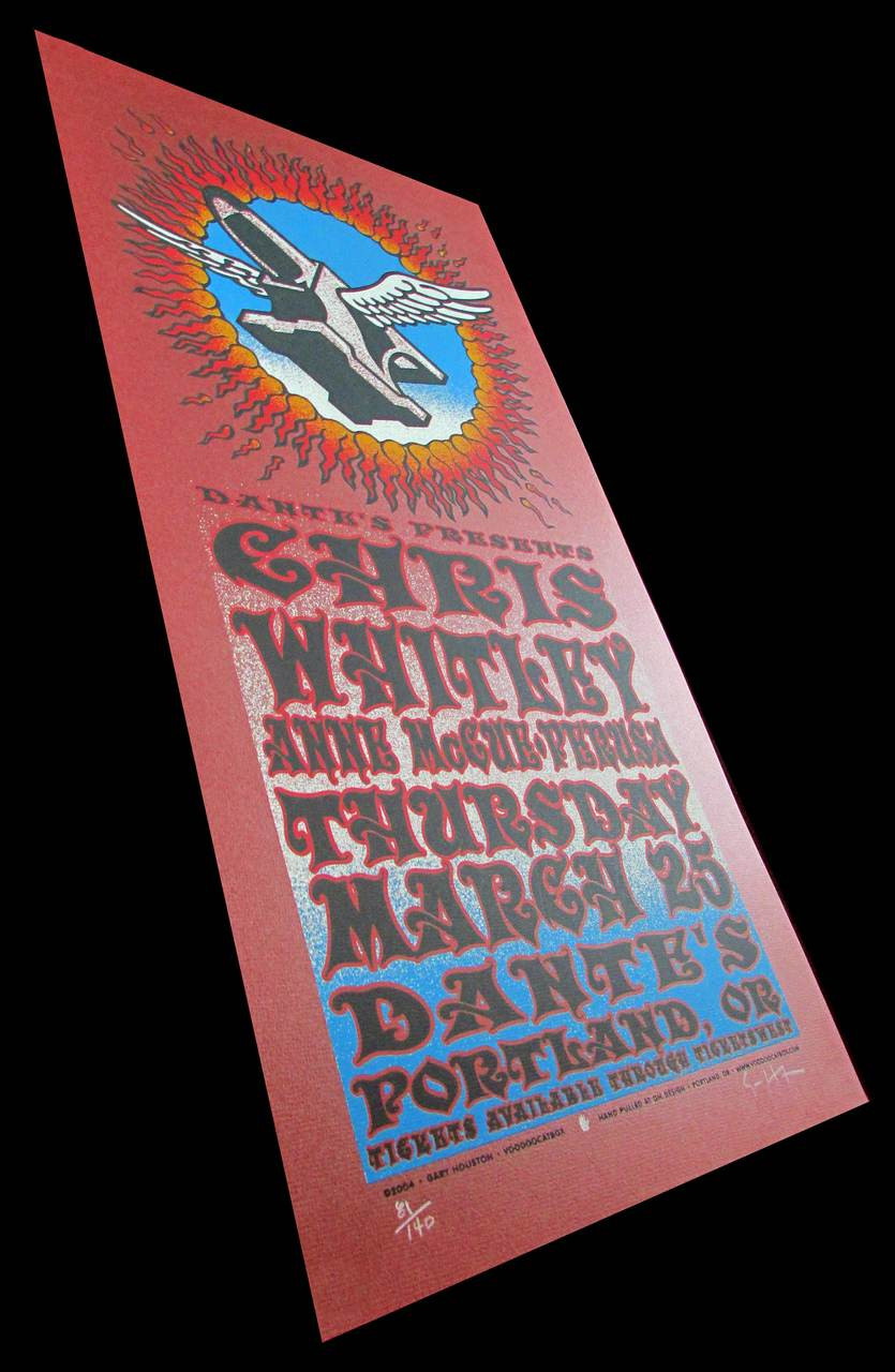 Chris Whitley Poster Anne McCue Dante's Portland 2004 Signed to 140 ...
