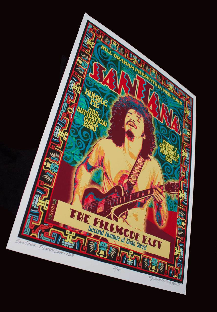 Santana Poster Fillmore East 1969 Historic Artist Edition Hand-Signed ...