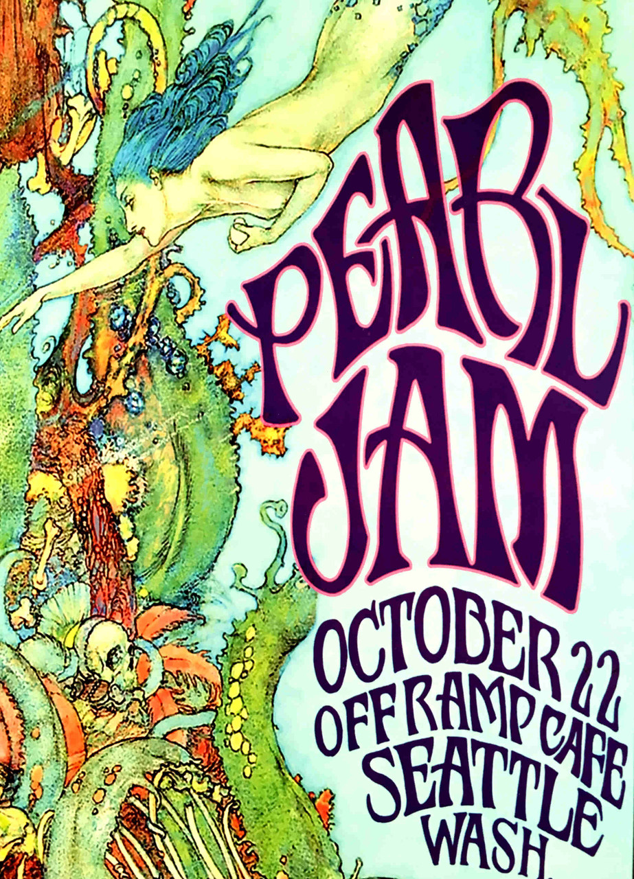 Pearl Jam Fan Poster Honors 1st Show Off Ramp Cafe Seattle '90 Signed ...