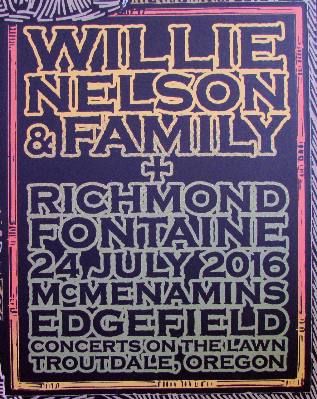 Willie Nelson Poster Richmond Fontaine McMenamins 2016 Signed Gary ...