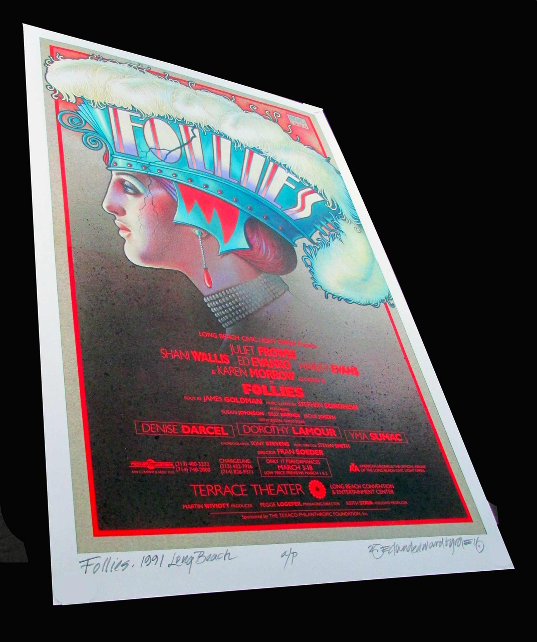 Sondheim's Follies Poster Gorgeous 1990 Reprint Print Hand-Signed by ...