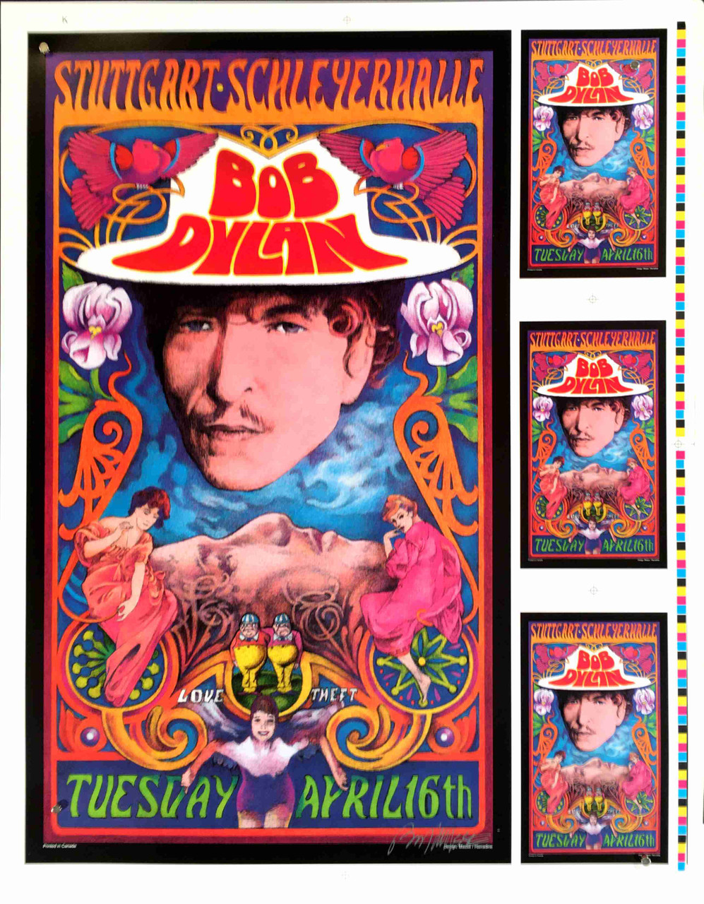 Bob Dylan Concert Poster Rare Uncut Proof Stuttgart 2002 Hand Signed
