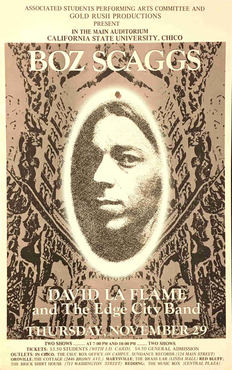 Boz Scaggs Poster David LaFlamme Original Carson-Morris CSU Chico 1971 ...