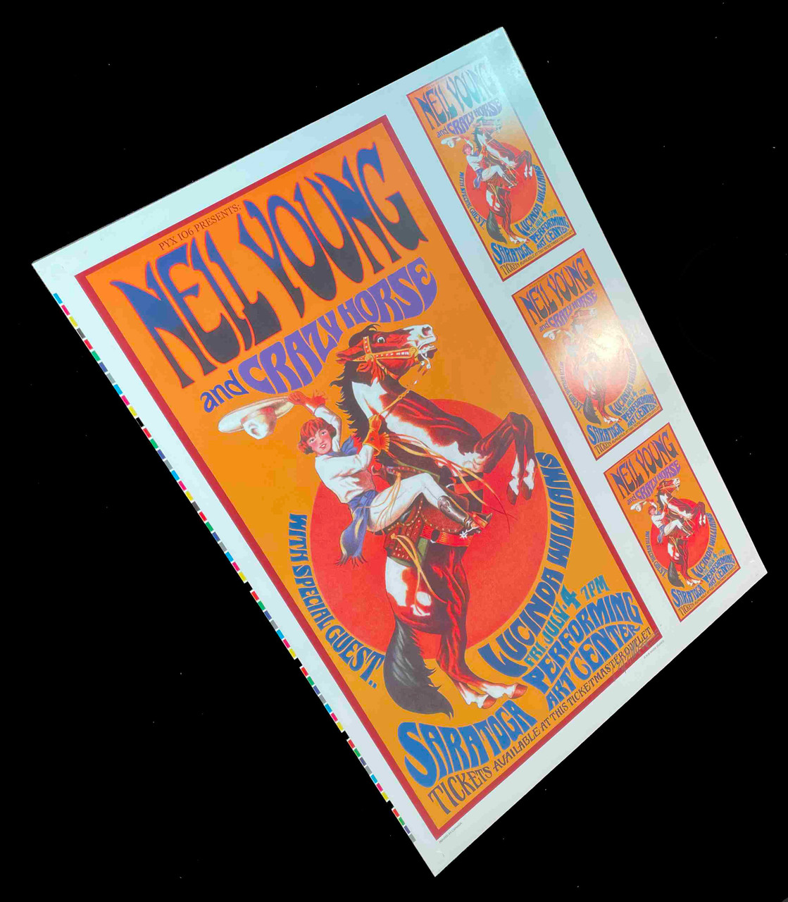 RARE UNCUT Neil Young Poster w Lucinda Williams Hand-Signed by Bob ...