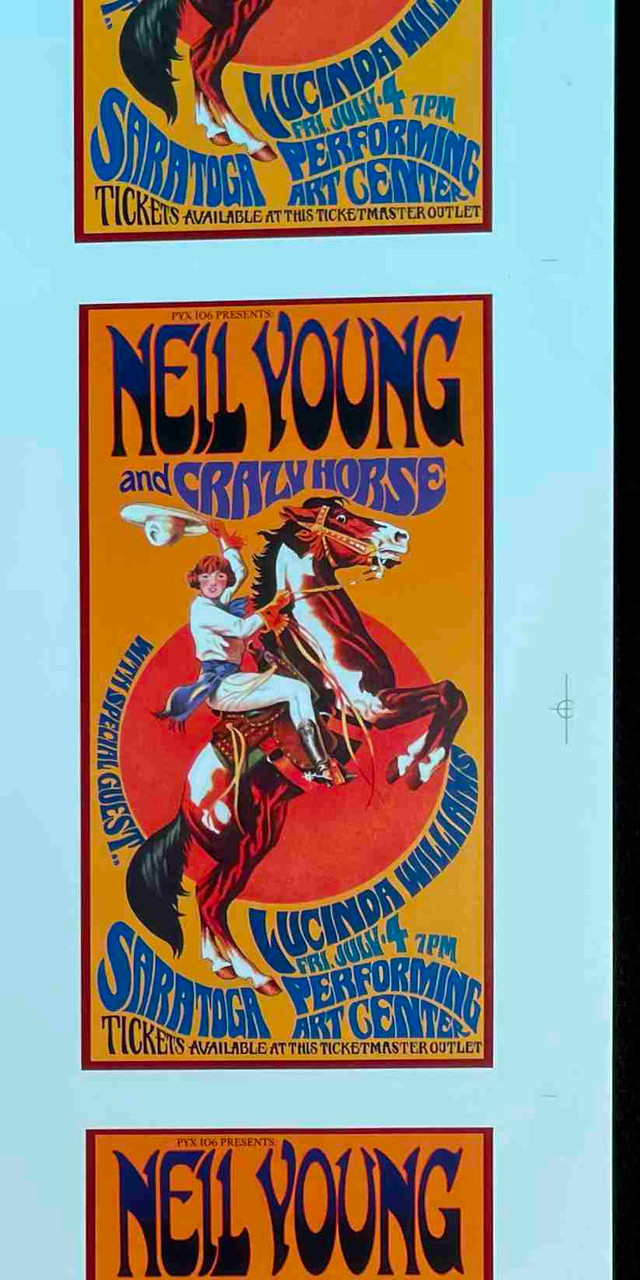 RARE UNCUT Neil Young Poster w Lucinda Williams Hand-Signed by Bob ...