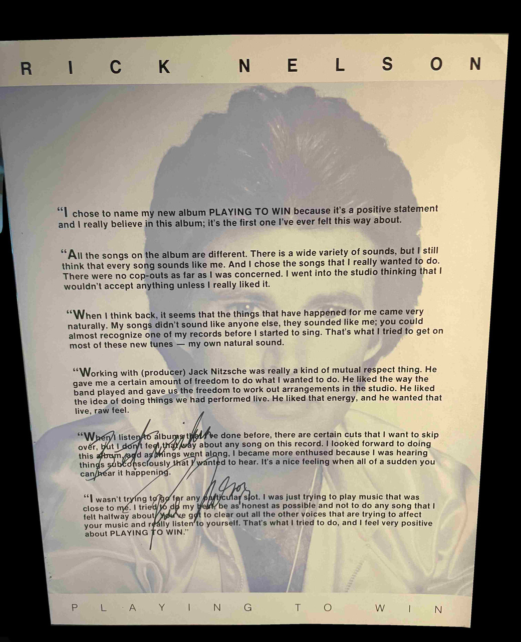 Huge Rick Nelson Lot: Signatures, Contracts, Press, Photos, Many Press ...
