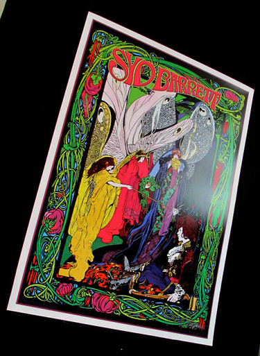 Syd Barrett Poster Original Pink Floyd Founder Tribute Signed by Bob Masse