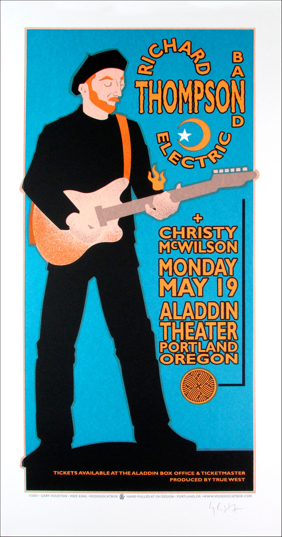 Richard Thompson Christy Mcwilson Aladdin Theater Signed Silkscreen Poster By Ga