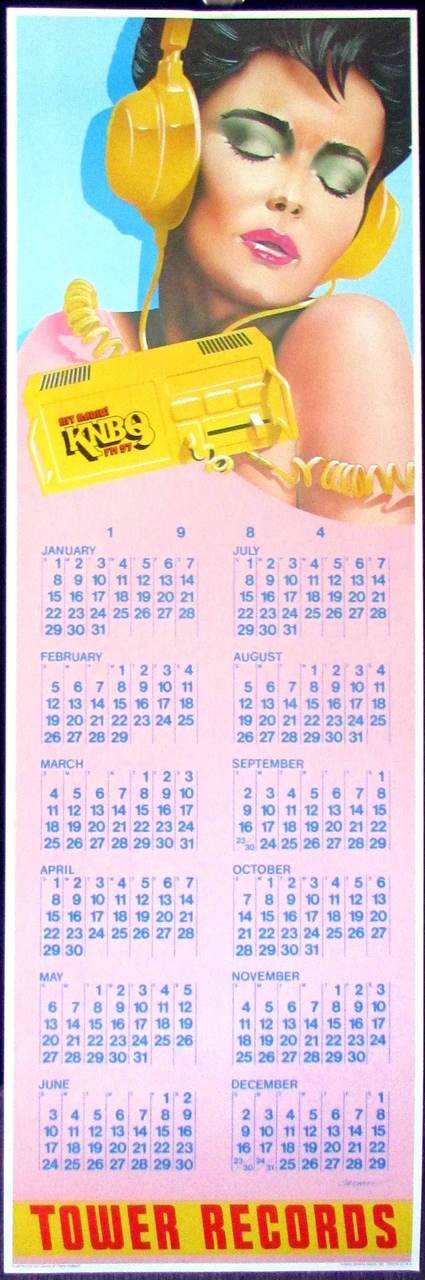 Tower Records Original Poster Calendar 1984 Frank Carson KNBQ Radio ...