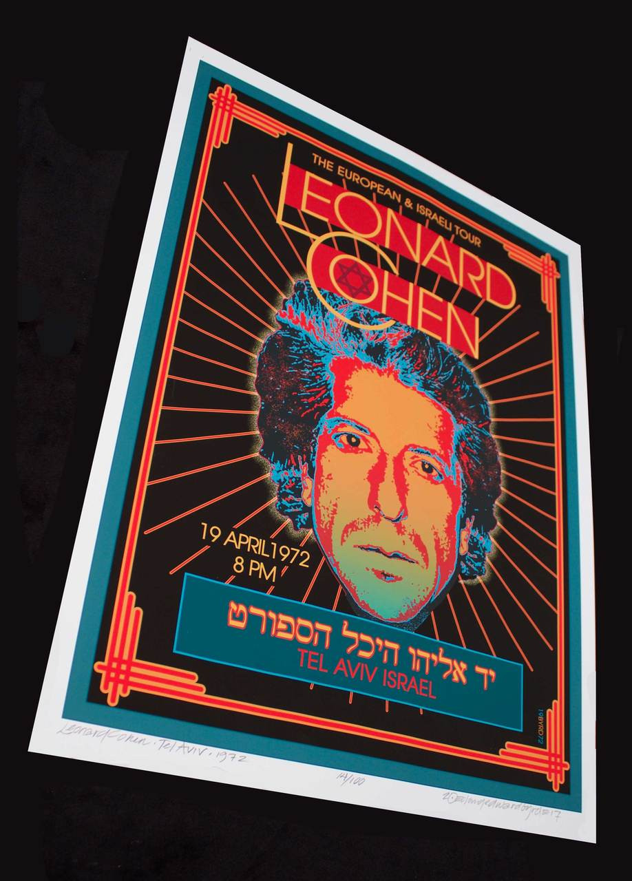 Leonard Cohen Poster Tel Aviv Israel 1972 New Artist's Edition SN 100 ...