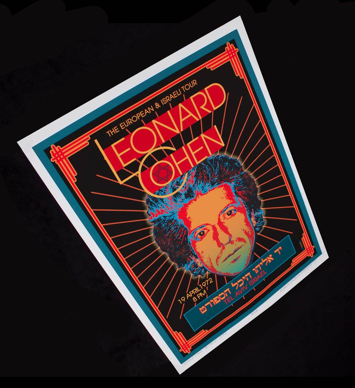 Leonard Cohen Poster Tel Aviv Israel 1972 New Artist's Edition SN 100 ...