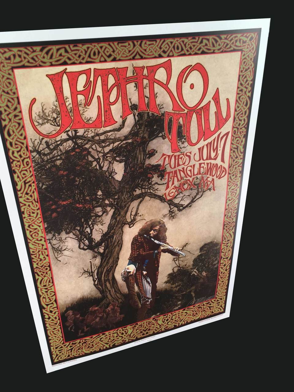 Jethro Tull Poster at Tanglewood MA 1970 2017 Tribute Print Signed Bob ...