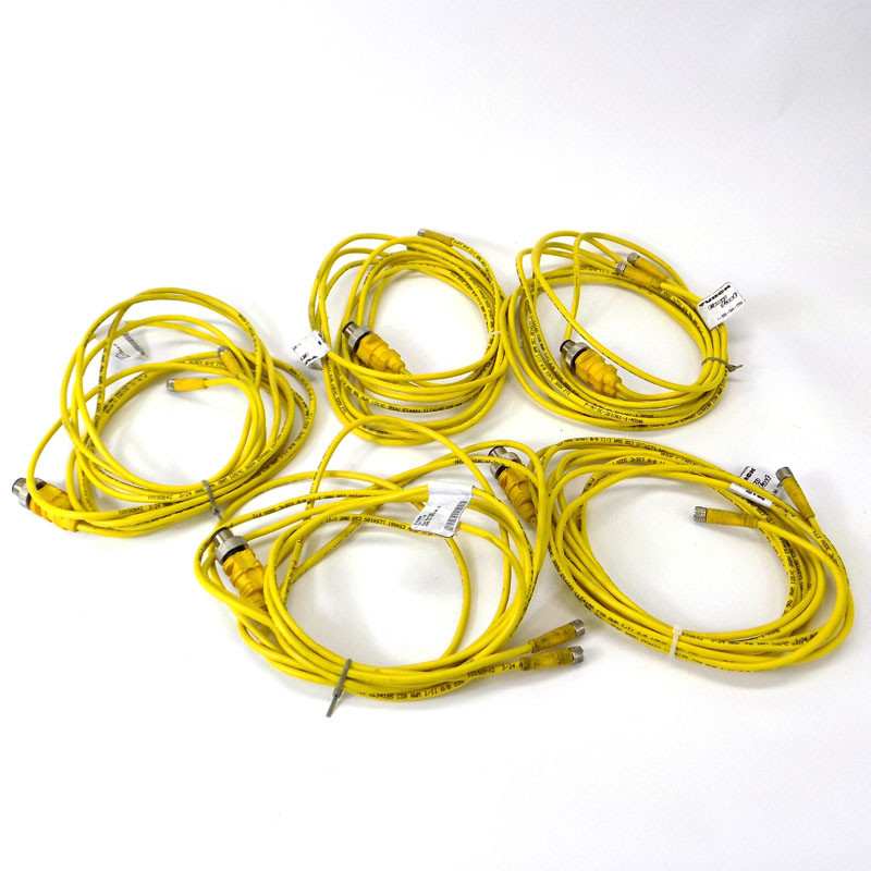 (Lot of 5) Turck Splitter VBRS 4.4 2PKG 3M-2/2 U0117-33 Euro Fast Cables