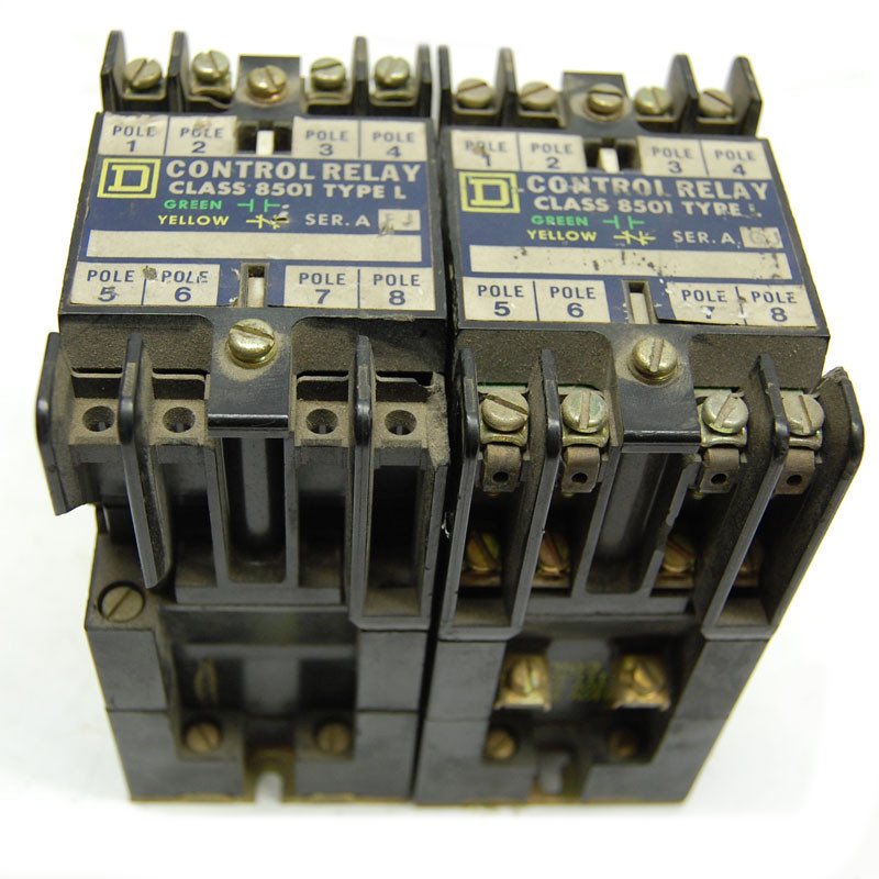 (Lot of 2) Square D Class 8501 Control Relay 8 Pole Type LO-40 And Type ...