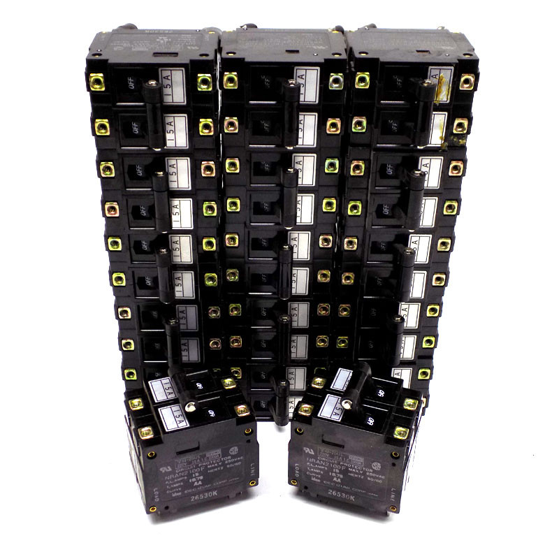 (Lot of 17) Idec NRAN2100F Circuit Protectors 15A 220V 15A IC 1000A 250VAC Max