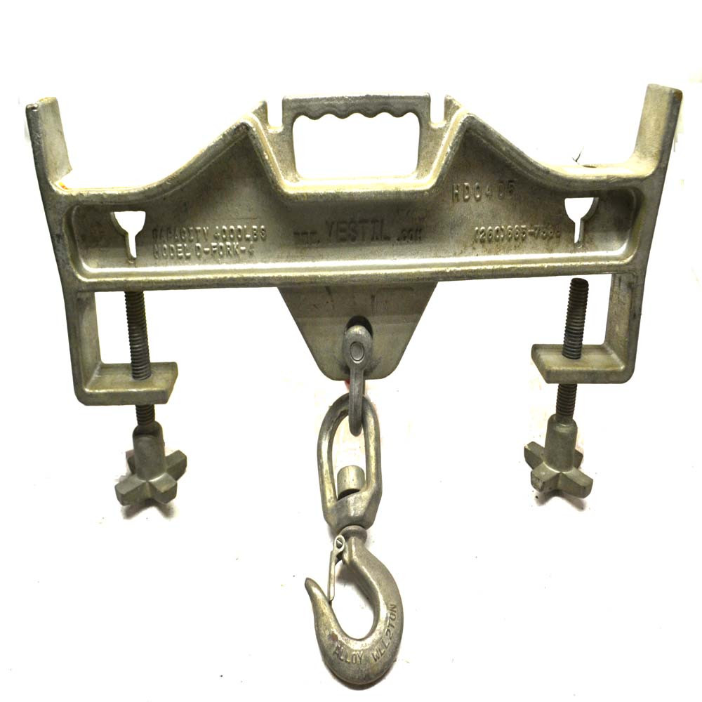 Vestil D-FORK-4 Fork Mounted Hoisting Swivel Steel Hook 4,000 lb. Capacity