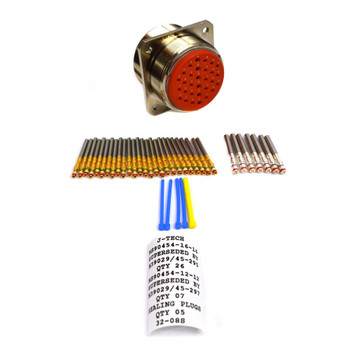 J-Tech MS3400L32-8S Wall Mount Aluminum Nickel 32-Pin Circular Connector