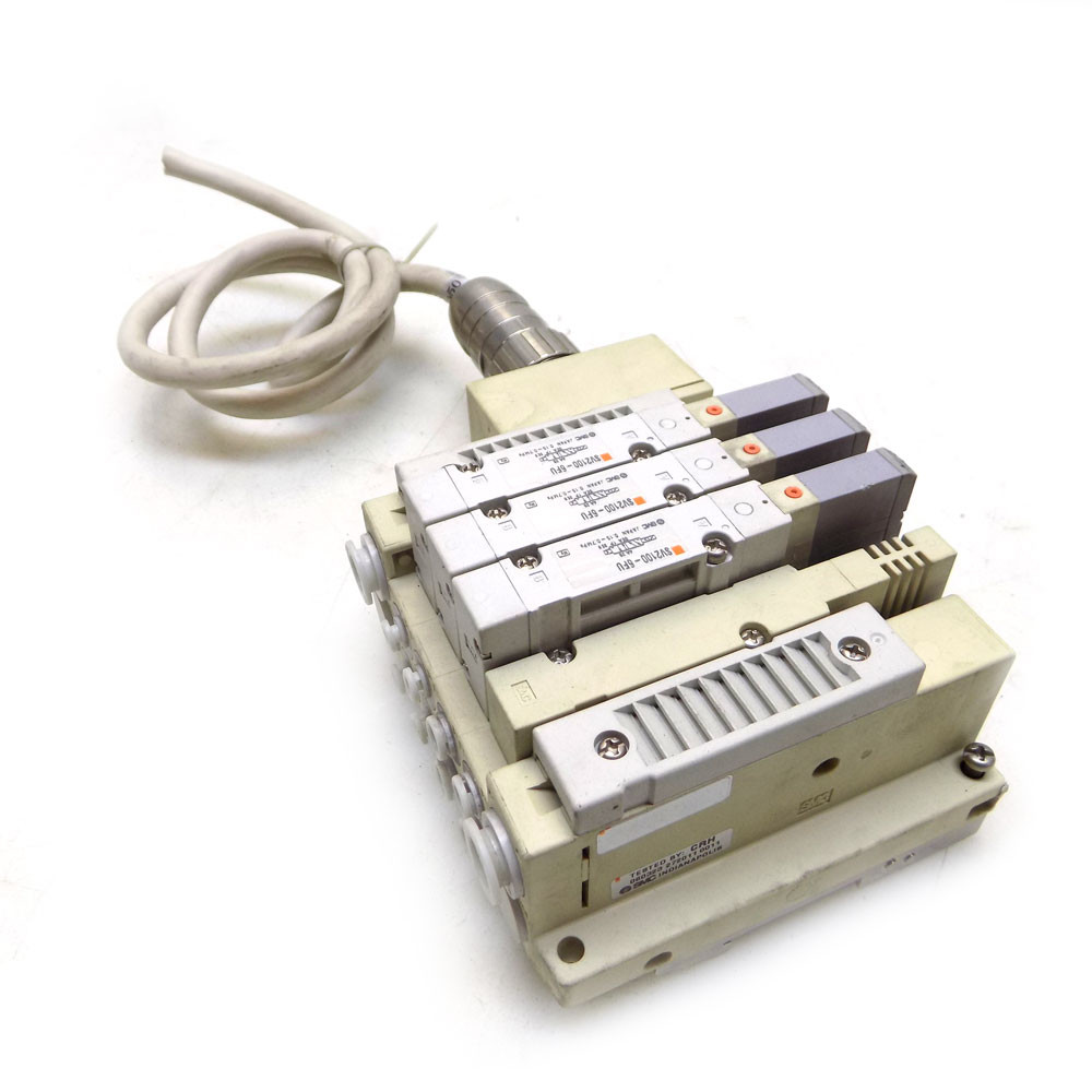 SMC SV2100-6FU 5 Port 2 Position Single Solenoid Valves (3) w/ Manifold