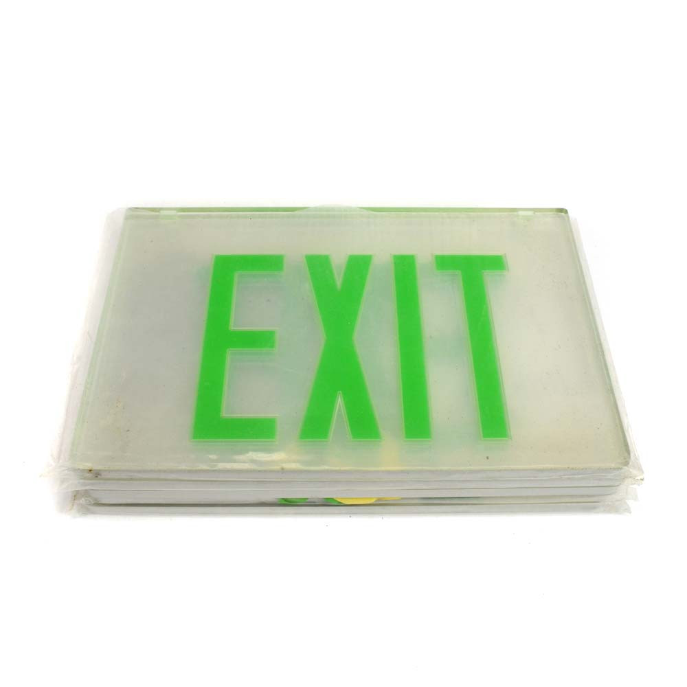 Sure-Lite Edge-Lit LED Green Wide Letters Exit Sign Replacement Lens (5)