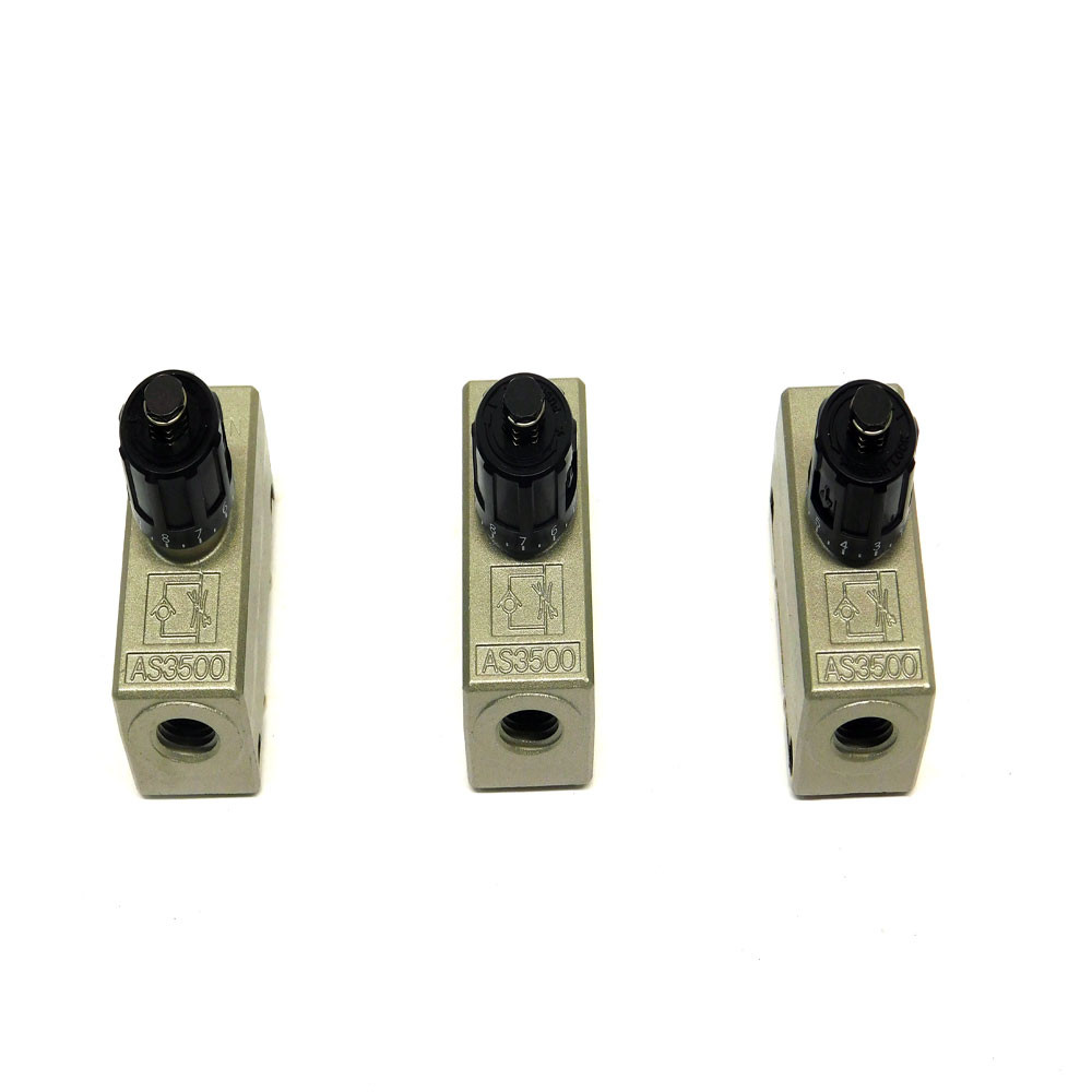 SMC AS3500 Push-Lock In-Line Speed Controller Valves (3)