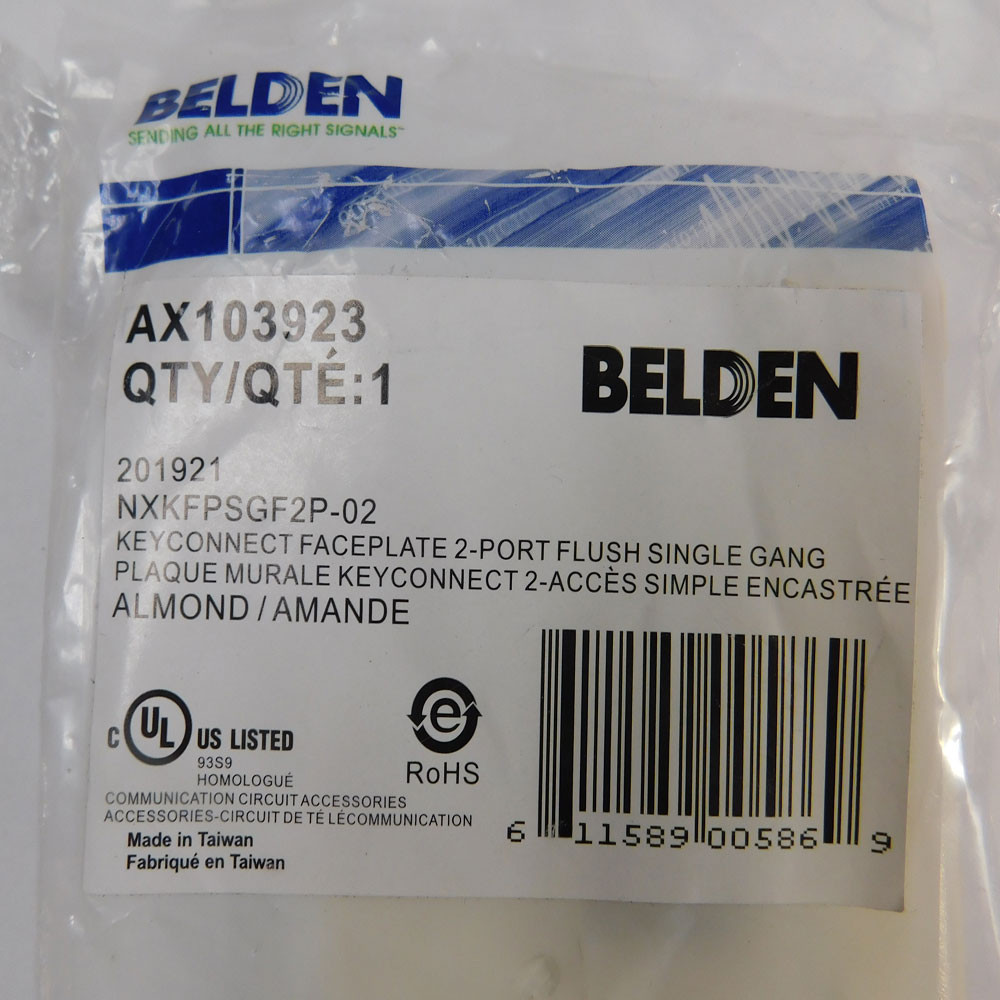 Belden AX103923 KeyConnect 2-Port Faceplates Almond (27)