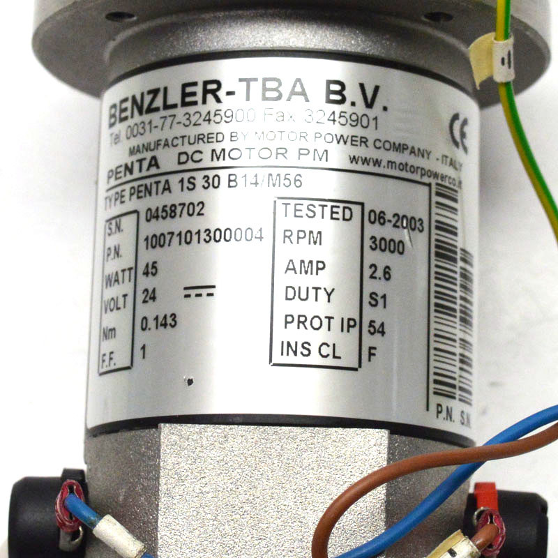 NEW Benzler-TBA B.V. 1007101300004 Penta DC Motor 24VDC/45W/3000RPM