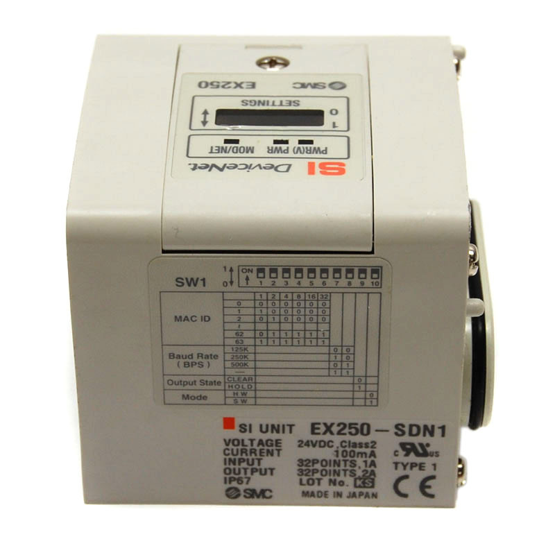 SMC Pneumatics EX250-SDN1 DeviceNet 32-Point Fieldbus System SI Unit 24VDC