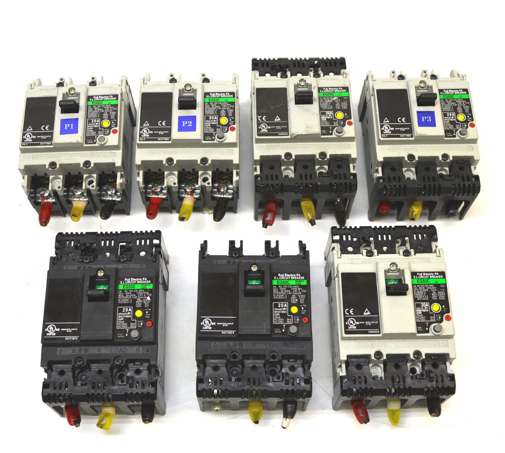 Fuji EG53C 20-Amp Electric FA E.L. Circuit Breaker 3-Pole Trip AC (7)