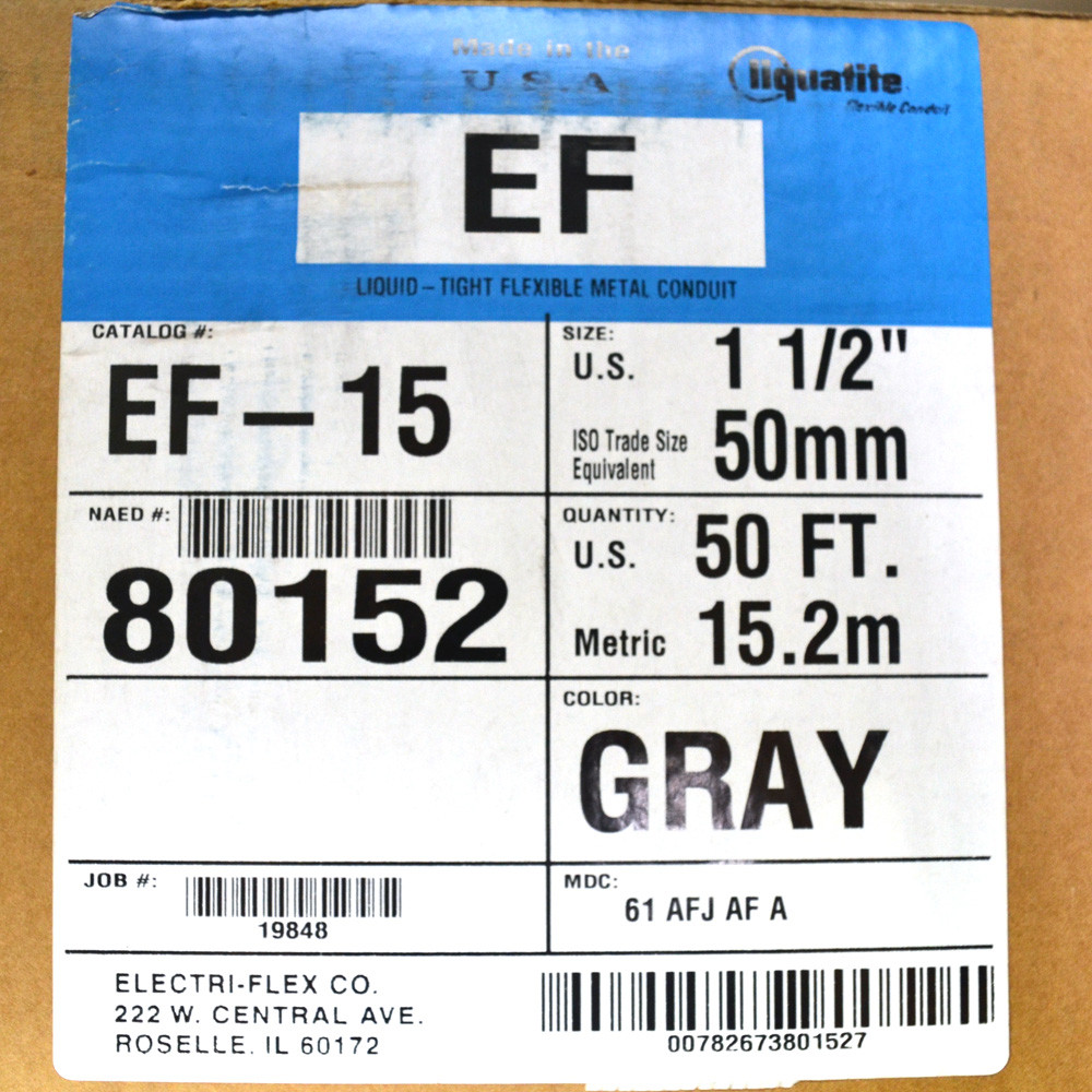 Liquatite EF-15 Type EF Flexible Conduit 1-1/2" Sunlight Resistant - 50 FT