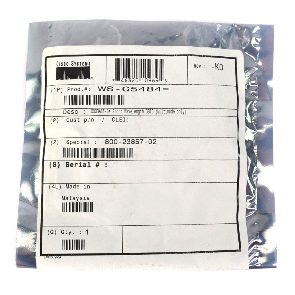 Cisco WS-G5484 Catalyst Series Transceiver 1000BASE SX GBIC