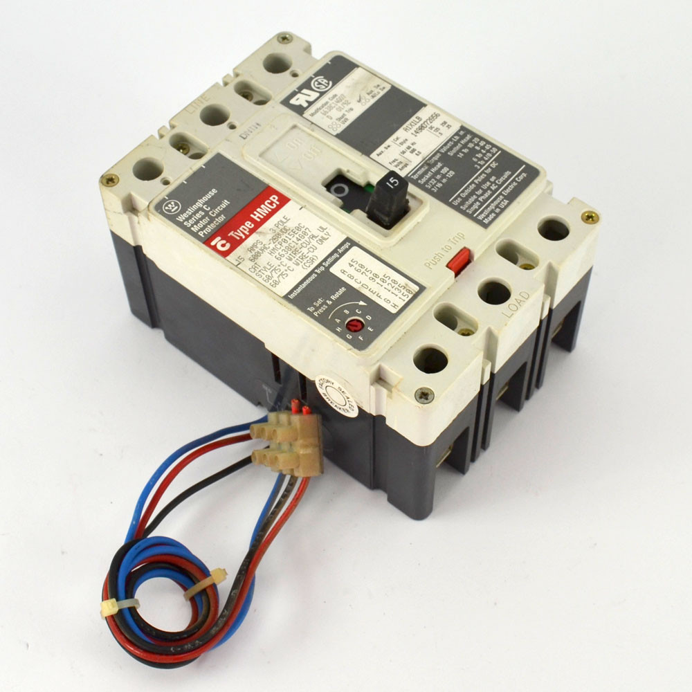 Westinghouse HMCP015E0C 600VAC 15A Circuit Breaker