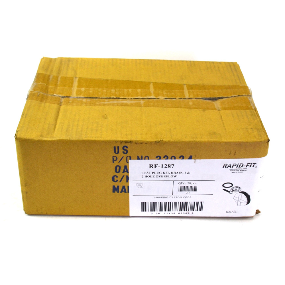 Rapid-Fit RF-1287 Test Plug Kit Drain 1 & 2 Hole Overflow (20)