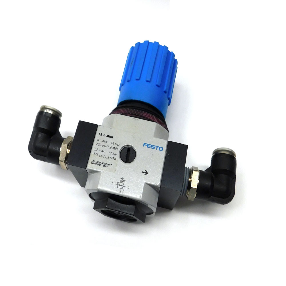 Festo LR-D-MIDI Pneumatic Pressure Regulator 1/2" Valve 3500l/min Flow Rate