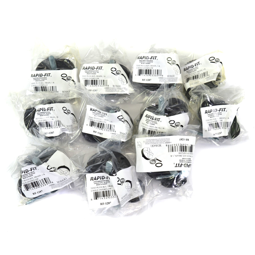 Rapid-Fit RF-1287 Test Plug Kit Drain 1 & 2 Hole Overflow (11)